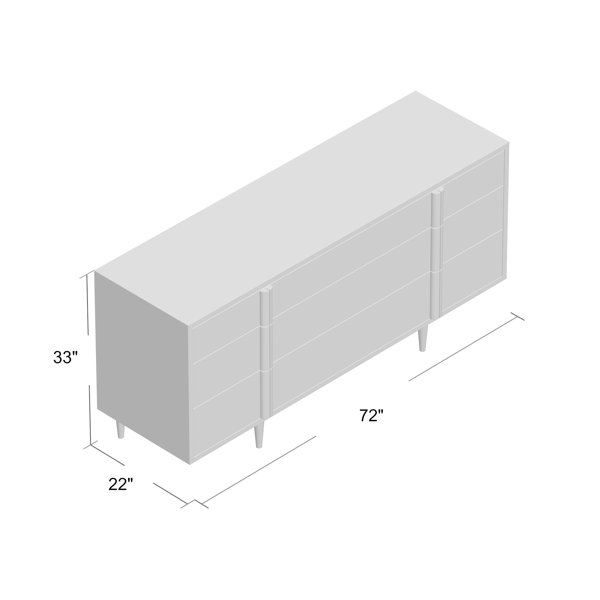 Noir Morten 9 Drawer Chest & Reviews | Wayfair