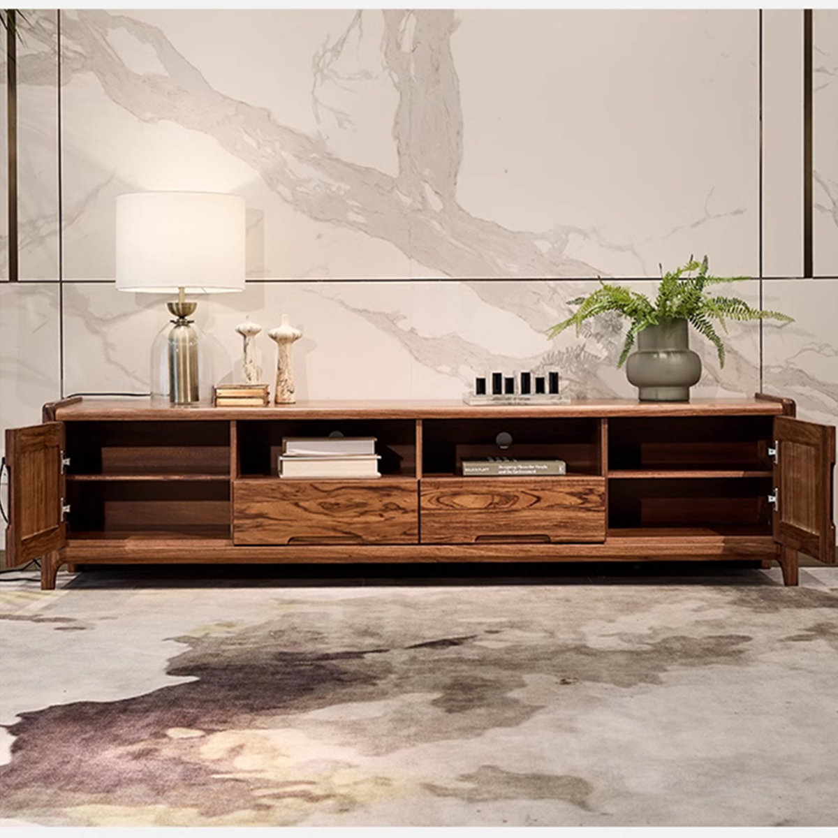 Feel High Pillows Solid Wood 78.74'' W Storage Credenza | Wayfair