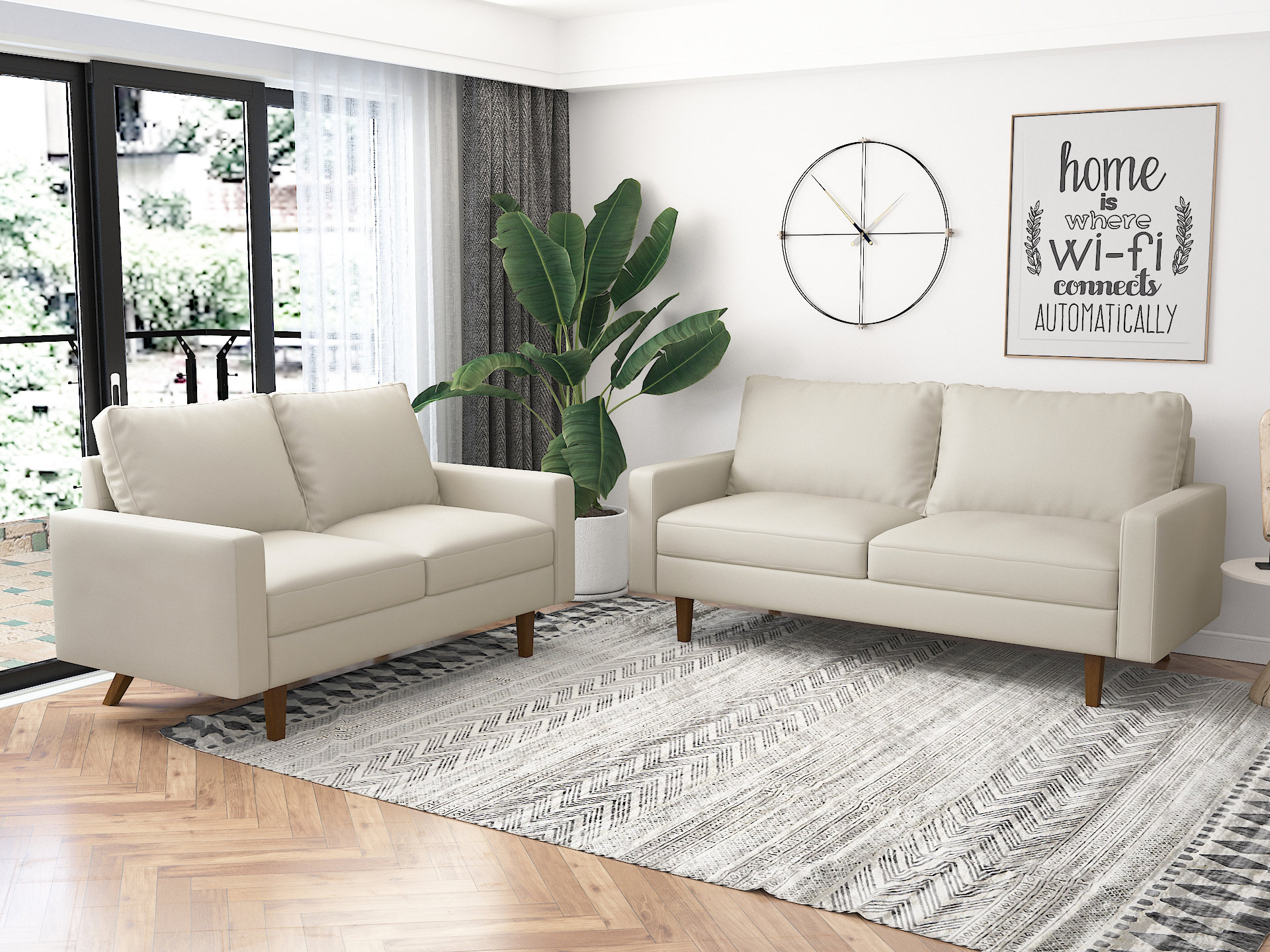 Ebern Designs Giocondo 2 Piece Faux Leather Living Room Set & Reviews ...