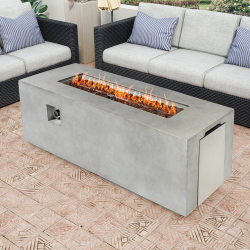 House On Tree 70" Concrete Large Fire Pit Table with Lid | Wayfair