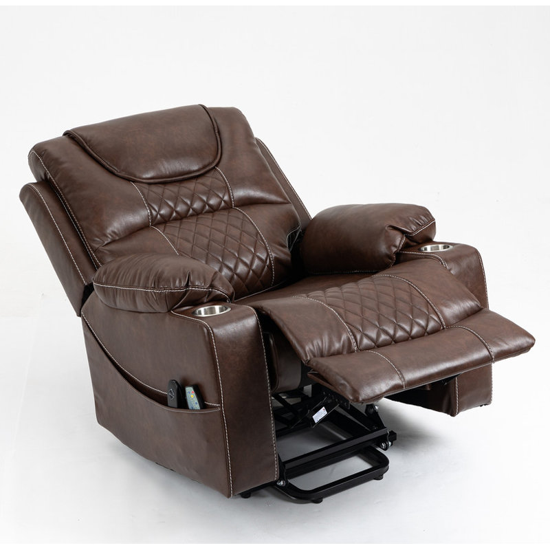 Lark Manor™ 180° Flat Heavy Duty OKIN Motor Lift Assist Recliner with ...