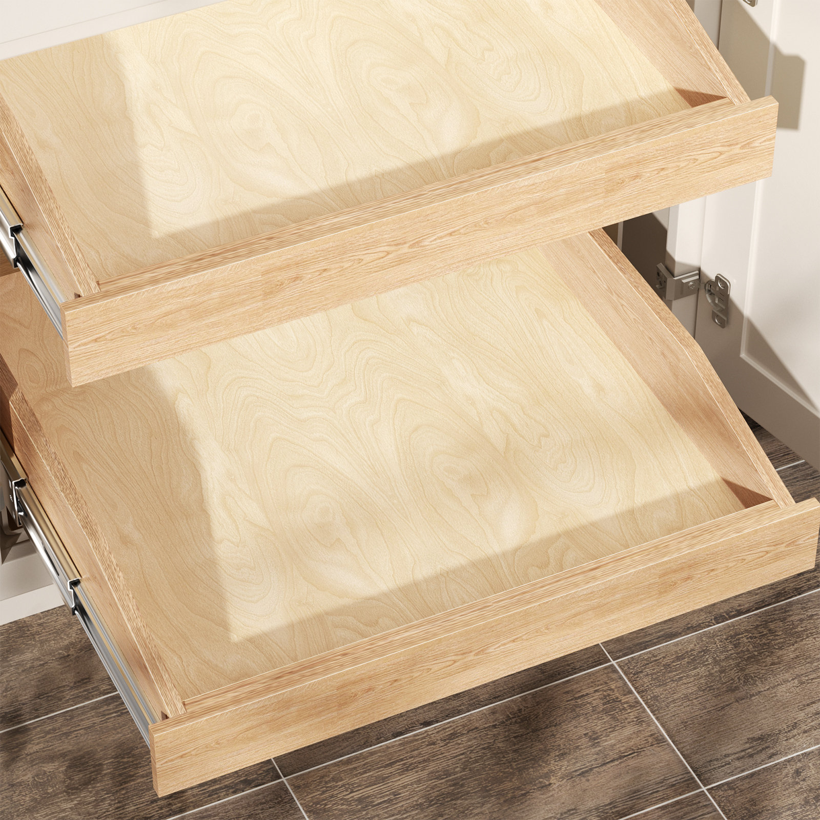 Rebrilliant Rashun 2-Tier Wood Pull Out Drawer & Reviews | Wayfair
