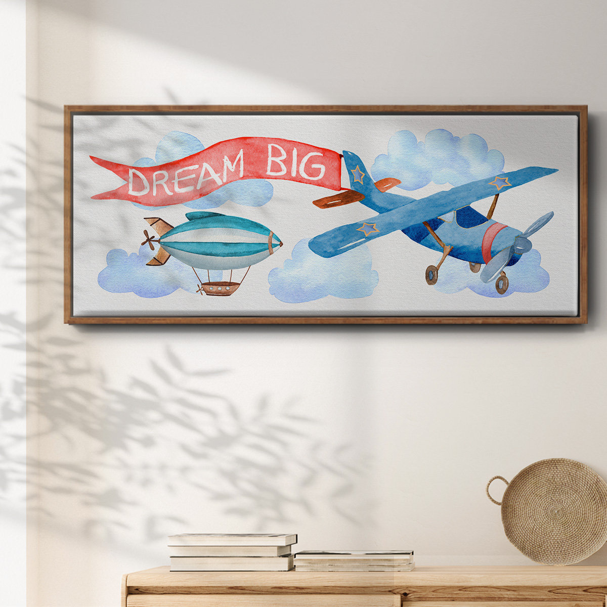 Wexford Home Dream Big Airplane- Framed Canvas | Wayfair