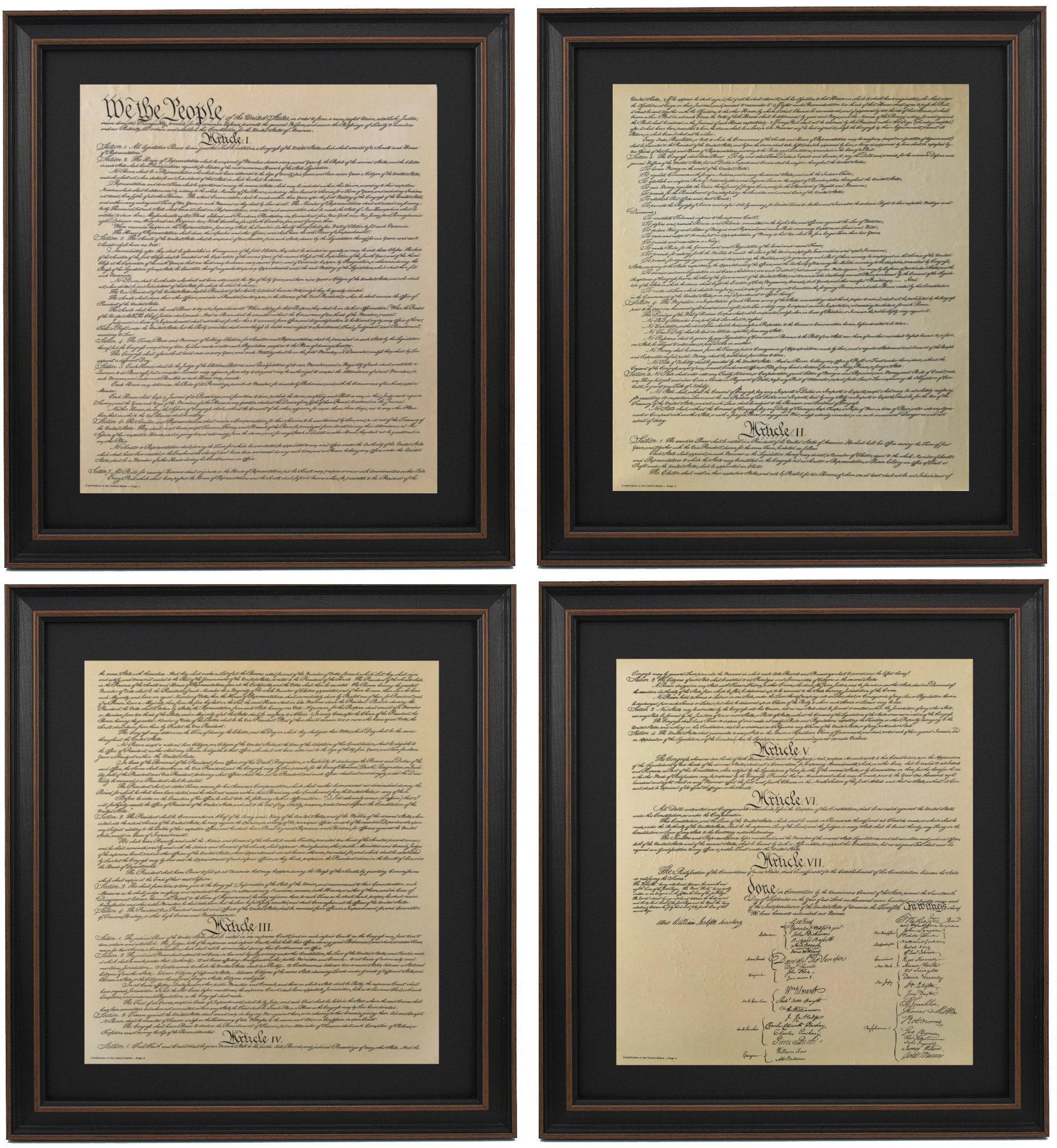 Patriot Gear Company Constitution Set, Original Four Page Format ...