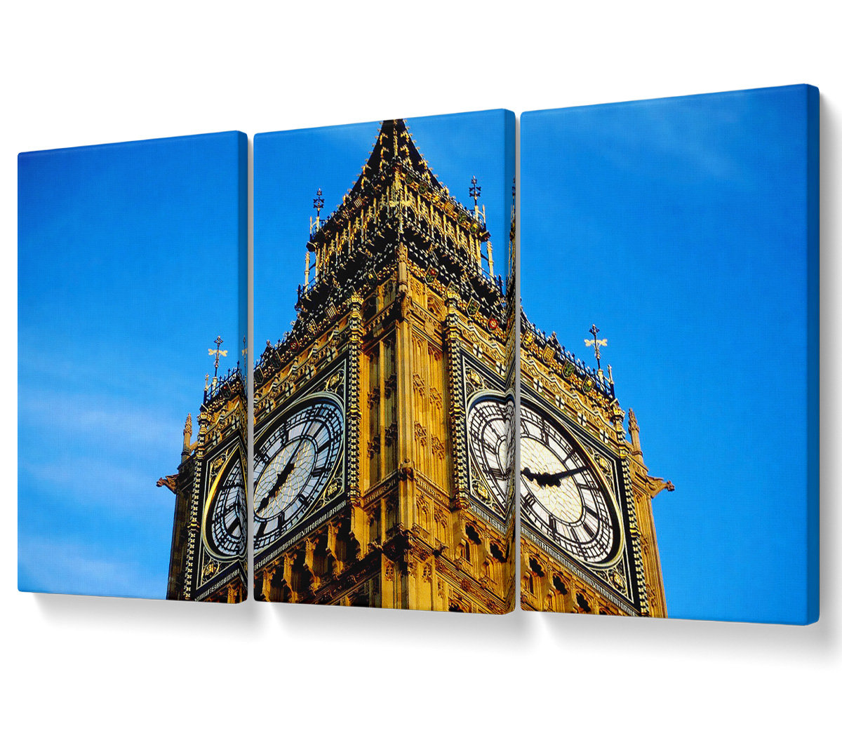 Ebern Designs Big Ben Close-up - 3 Piece Wrapped Canvas Graphic Art ...