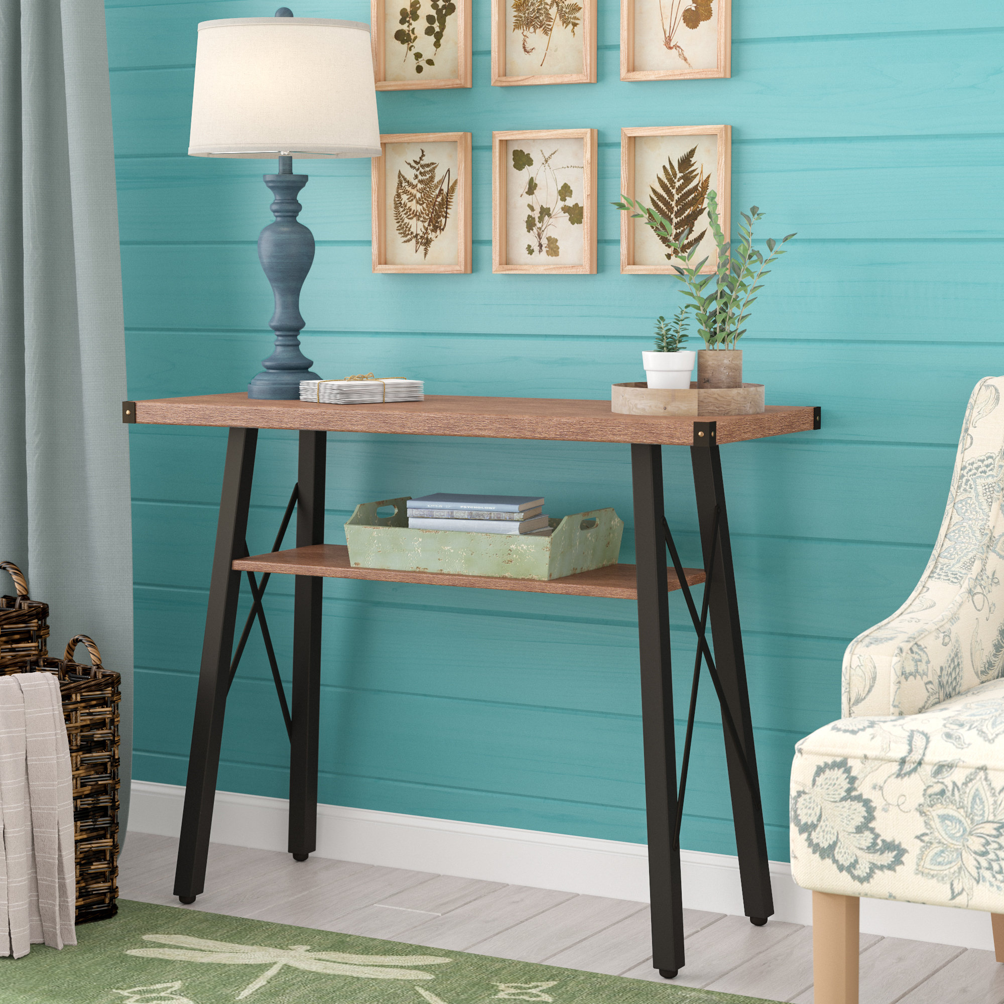 Millwood Pines Abert Contemporary 2-Tier Console Table & Reviews ...