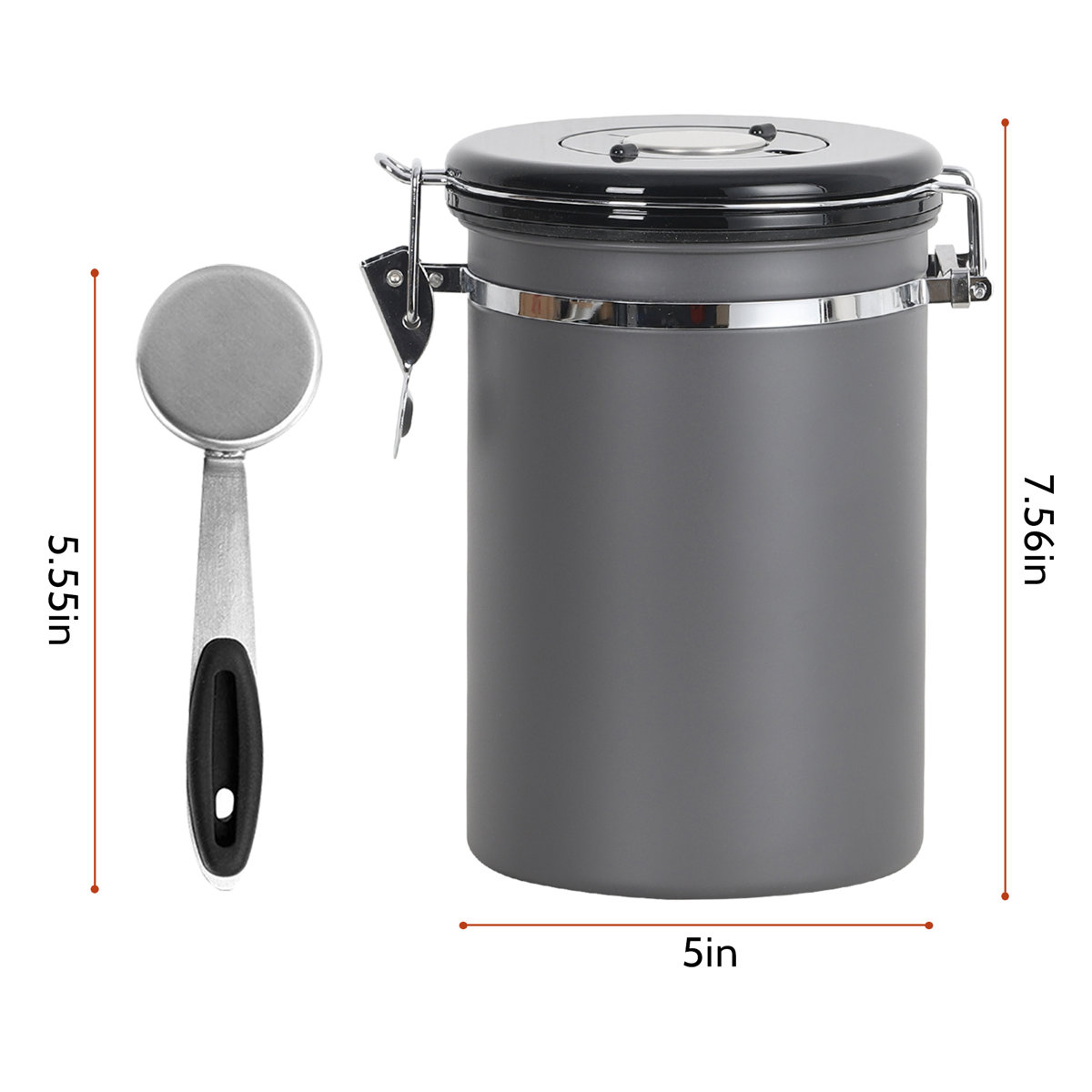 Latitude Run® Coffee Canister Airtight Steel Storage Container One Way ...