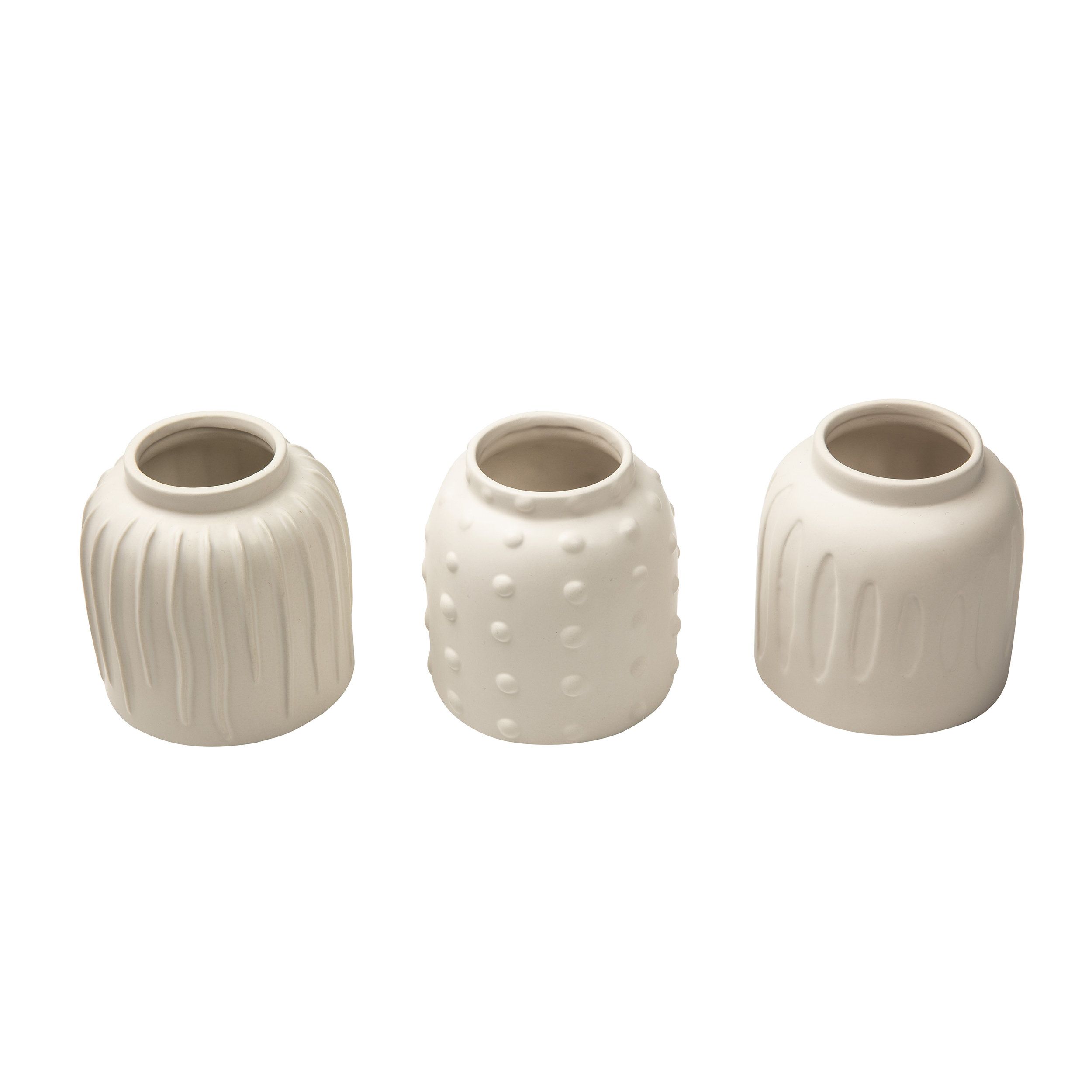Lark Manor™ Ceramic Textured & Neutral Vase Set of 3 Spring Home ...