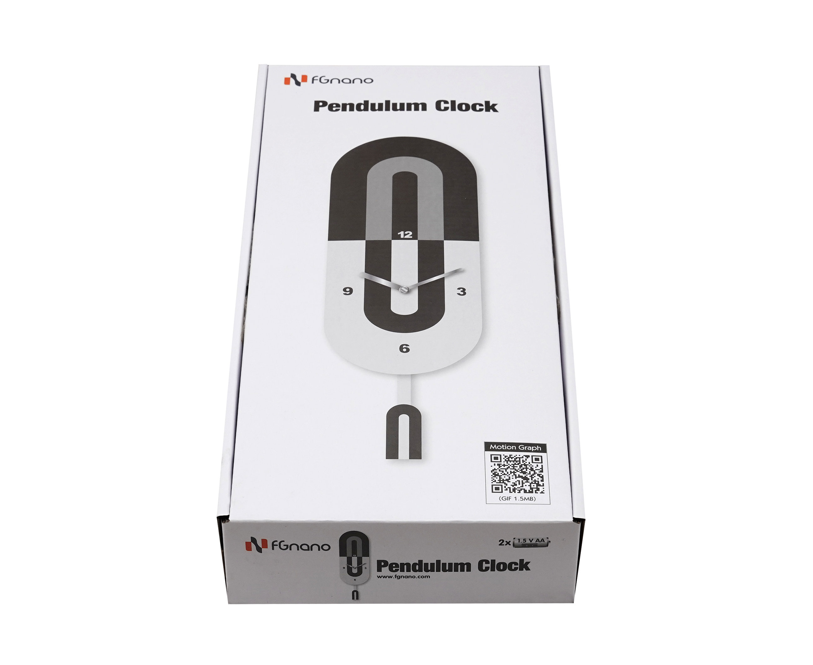 FGnano Modern Classic Vertical Oval Pendulum Wall Clock, White, Black ...