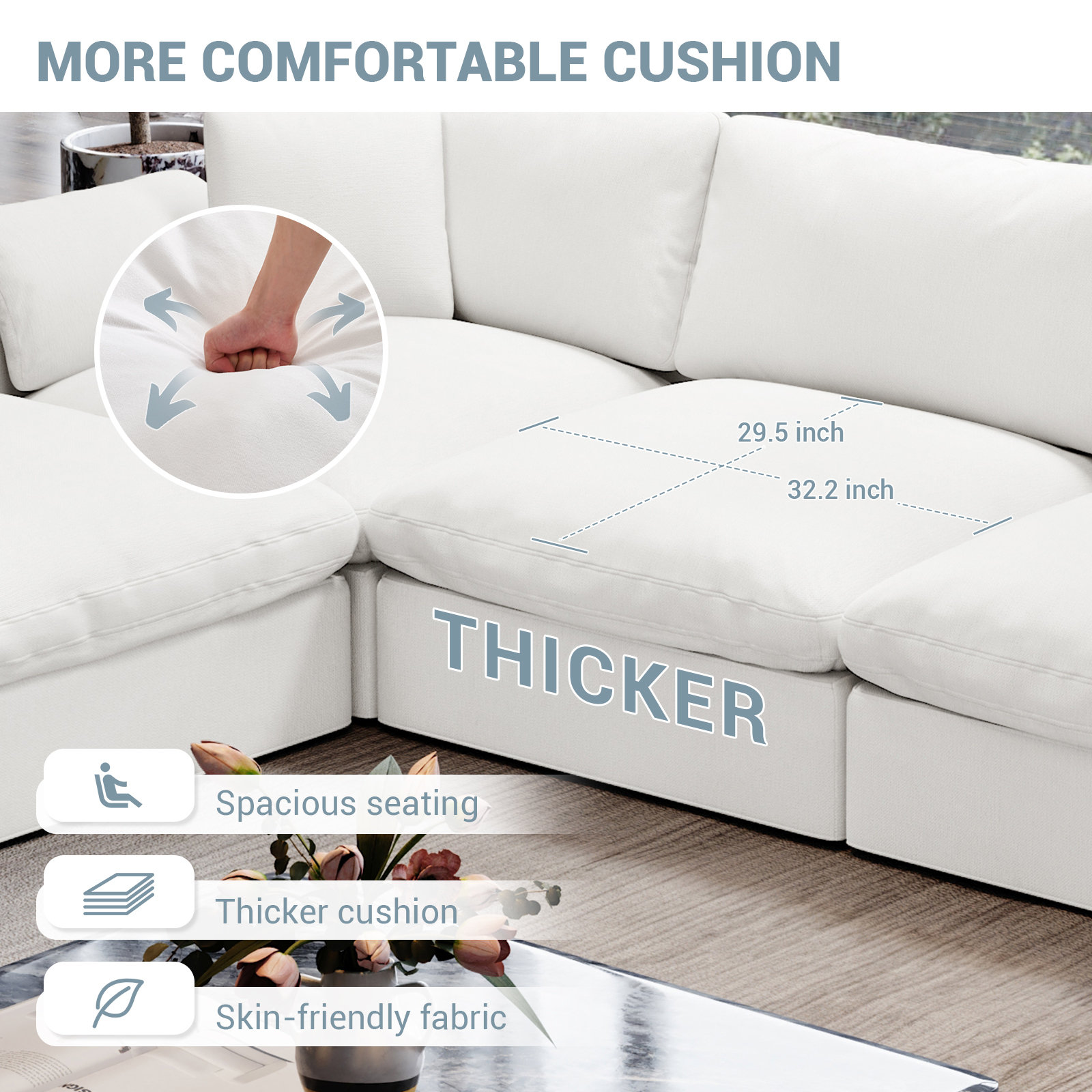 Latitude Run® Cloud Couch Modular Sectional Sofa For Living Room ...