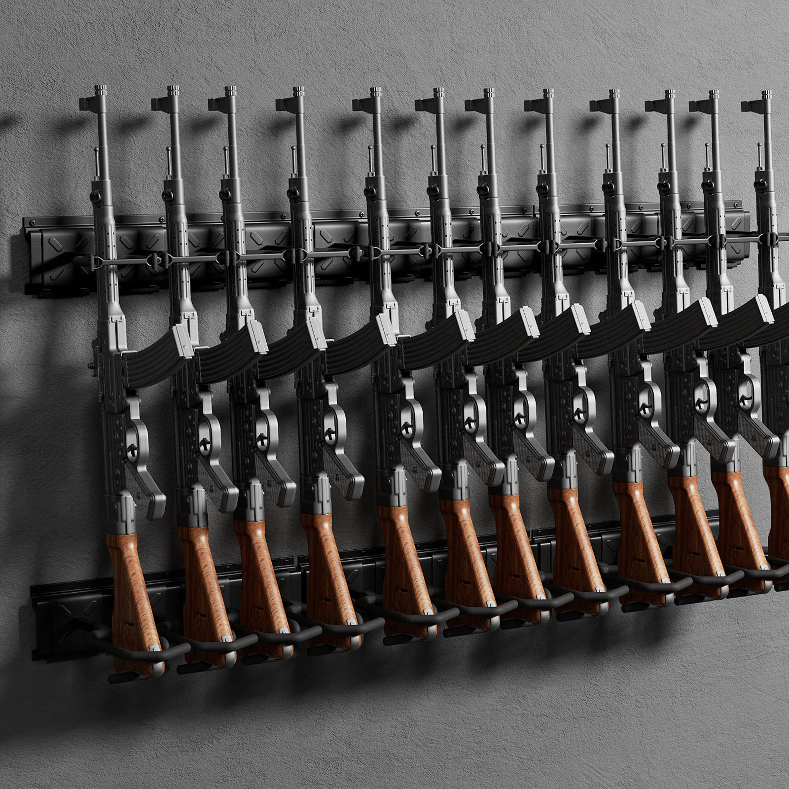 Blacksmith Wall-mounted Gun Rack for Safety-conscious Individuals - Holds 12 Guns - Wayfair Canada