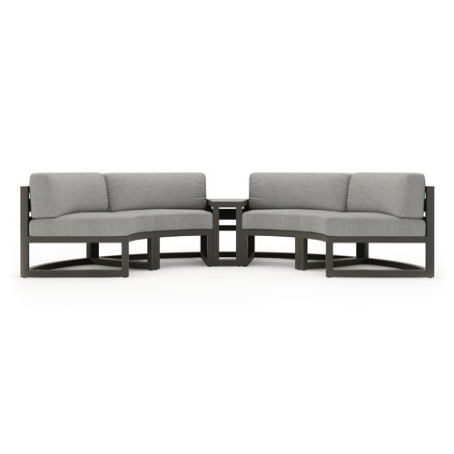 Joss & Main Bergeron Outdoor Curved Patio Sectional with Sunbrella ...