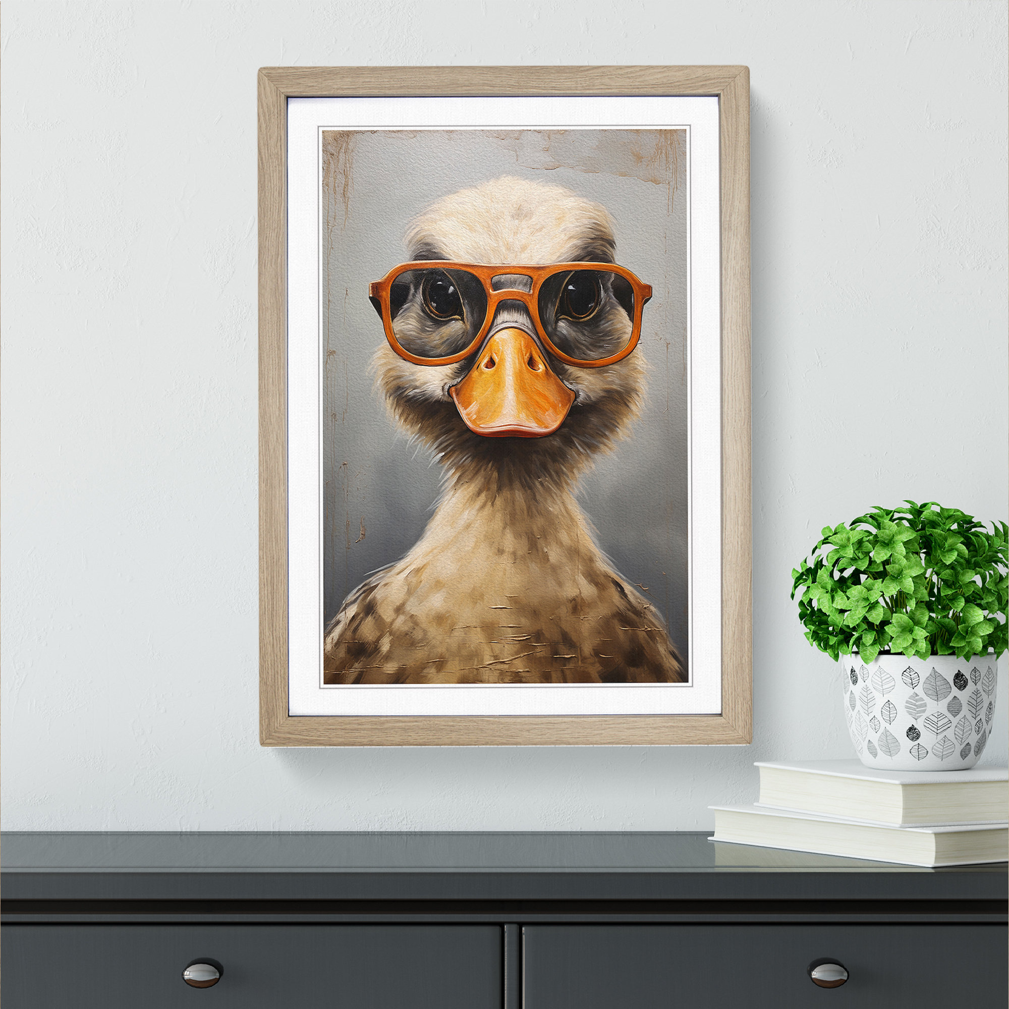 Happy Larry Duck with Glasses Painting | Wayfair.co.uk