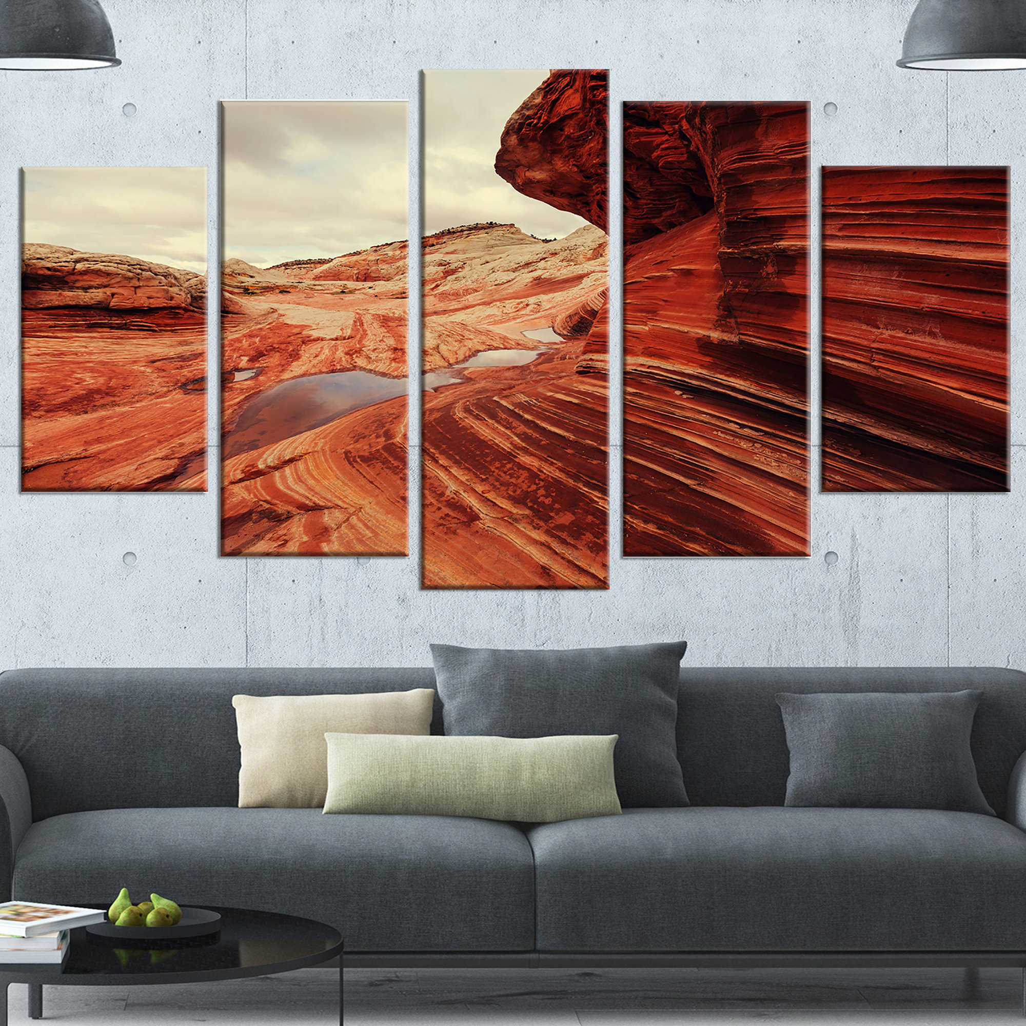 Design Art 'Vermillion Cliffs at Dawn View' 5 Piece Photographic Print ...