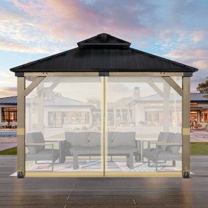 Sunjoy Polyester Screen Netting for Gazebo, 4-Panel Mosquito Sidewalls ...