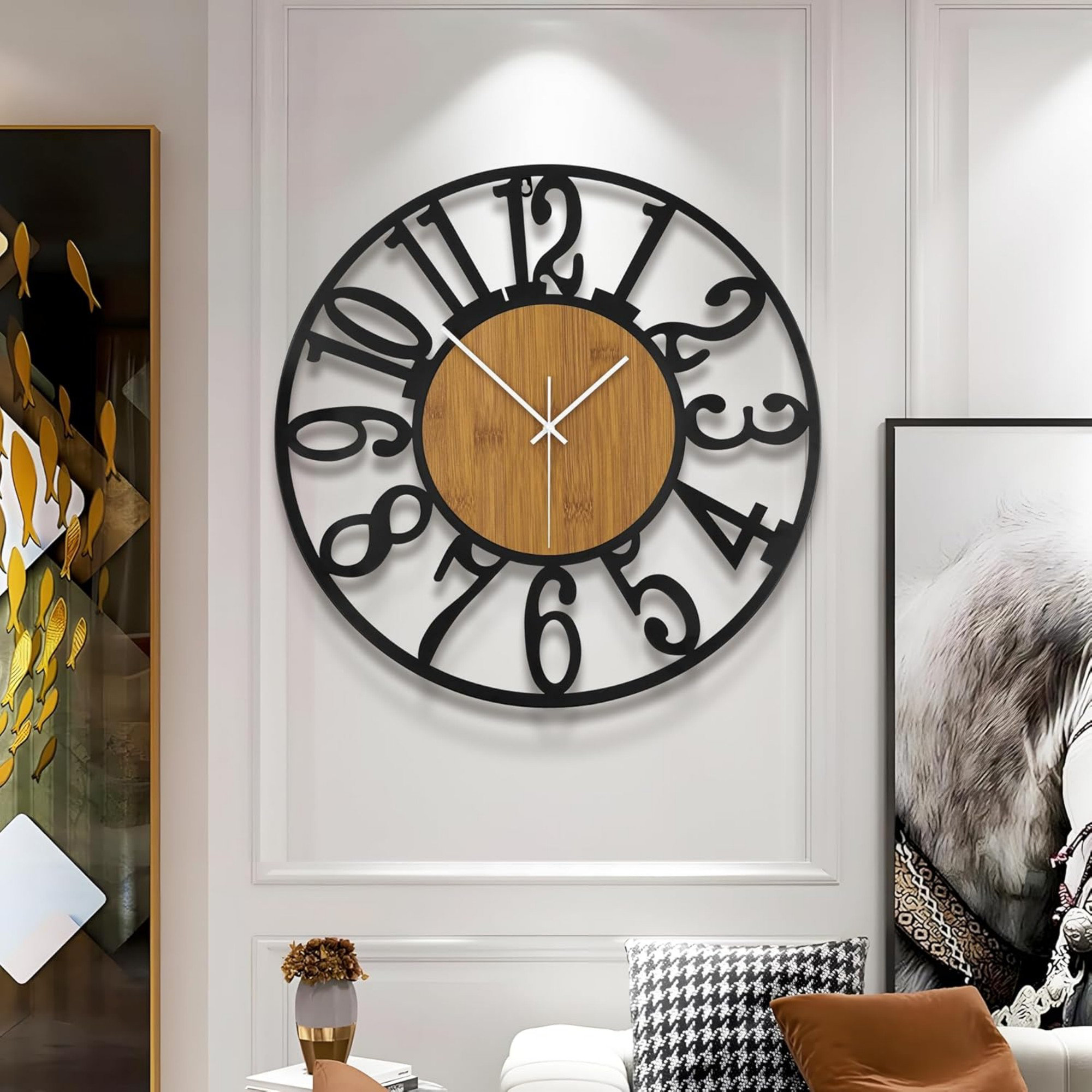 Ebern Designs Modern Vintage 24-inch Silent Wall Clock | Wayfair