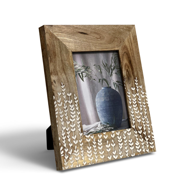 Birch Lane™ Natural Wood Vines Neutral Rectangle Photo Frame | Wayfair