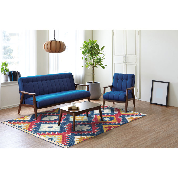 Natur Pur Yoder Luxury Large Red/Navy/Yellow Rug | Wayfair.co.uk