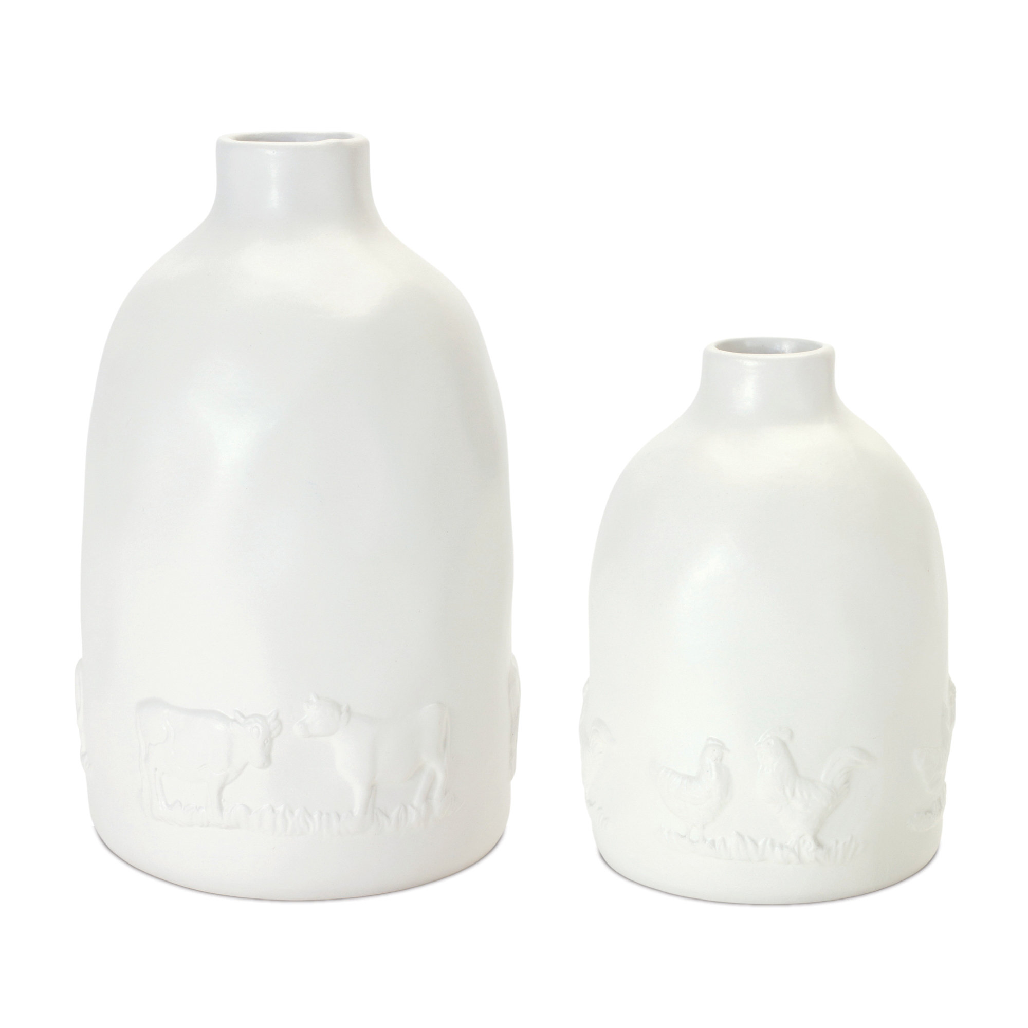 Dakota Fields Ceramic Farm Animal Vase (Set of 2) - Wayfair Canada