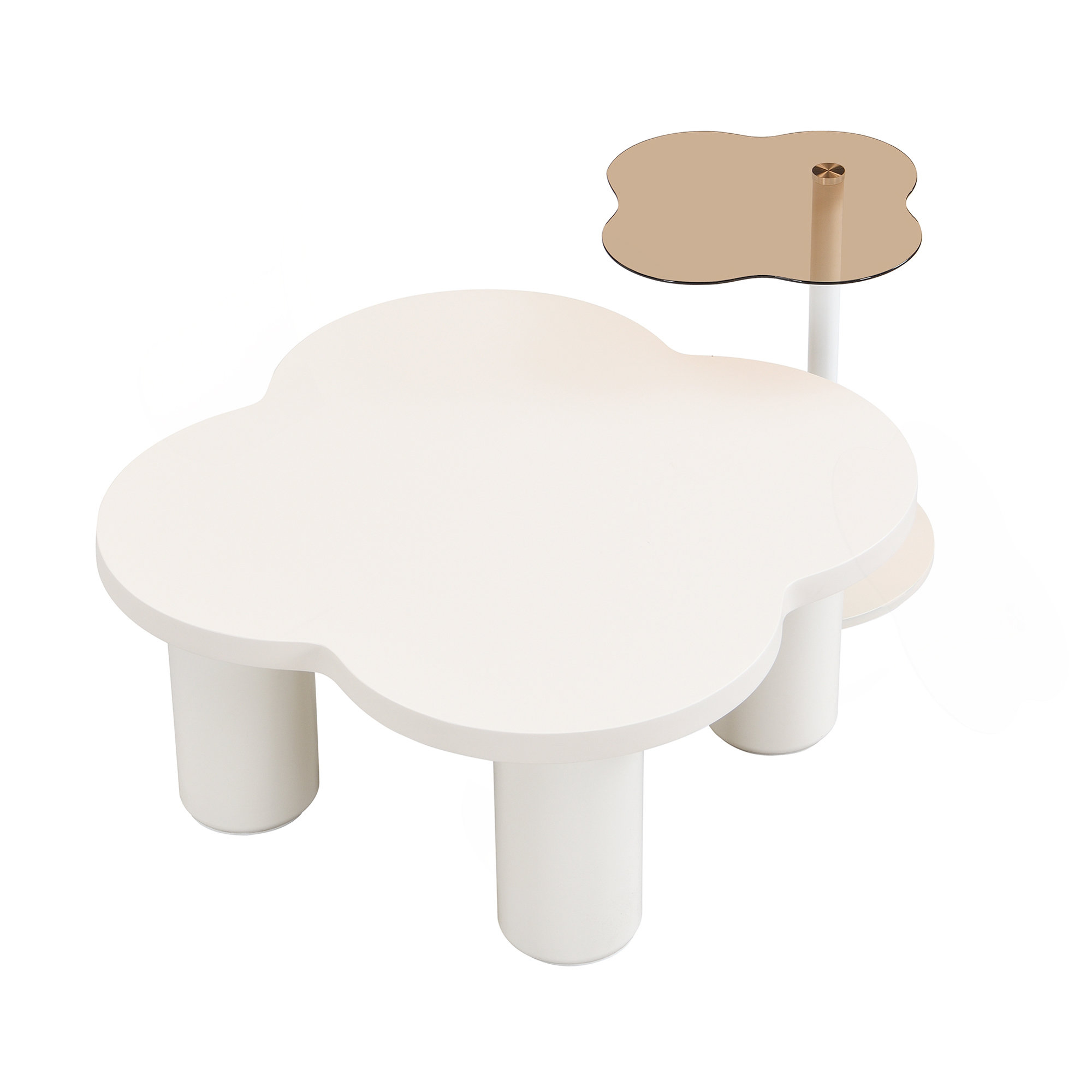 Latitude Run® U-Can Modern Coffee Table Set Of 2, Irregular Shape ...