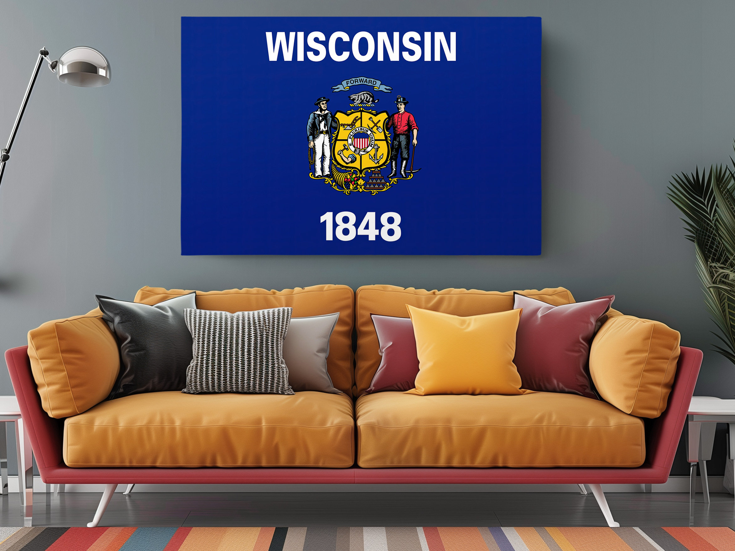 Red Barrel Studio® Wisconsin State Flag USA Flags - Wrapped Canvas ...