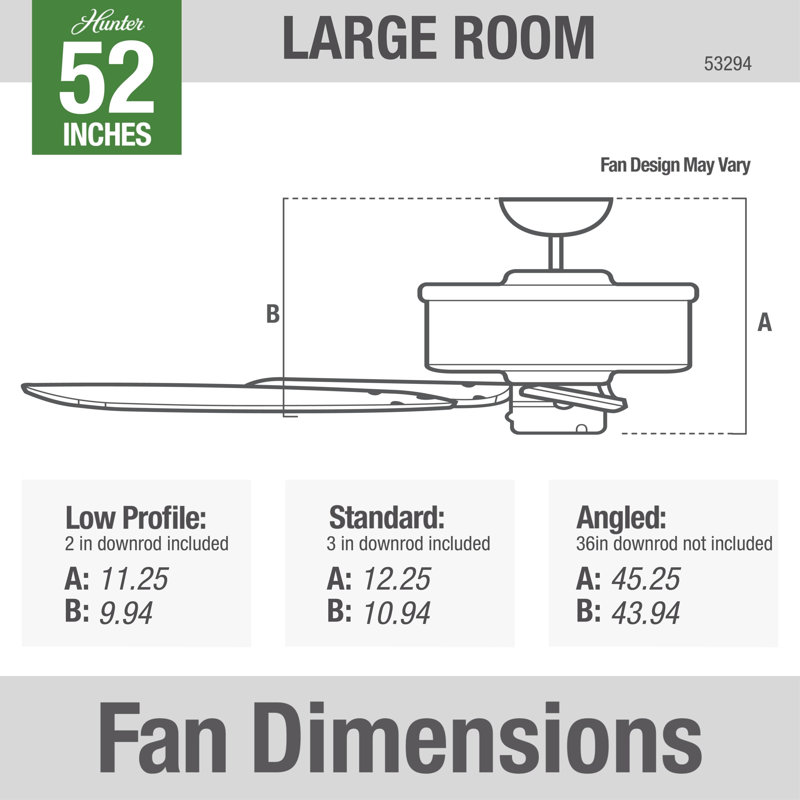 Hunter Fan 52" Builder Elite 5 - Blade Outdoor Standard Ceiling Fan ...