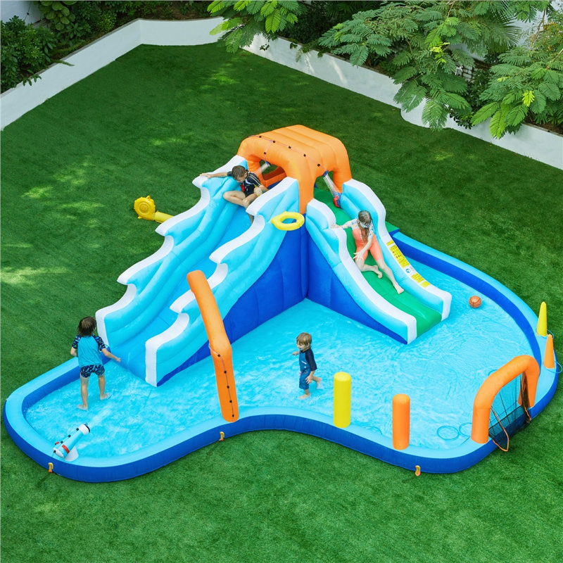 Yaheetech 20' x 15' Inflatable Water Slide with Air Blower & Reviews ...