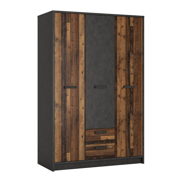 Mercury Row Dennett 3 Door Wardrobe of laminated chipboard 16 mm ...