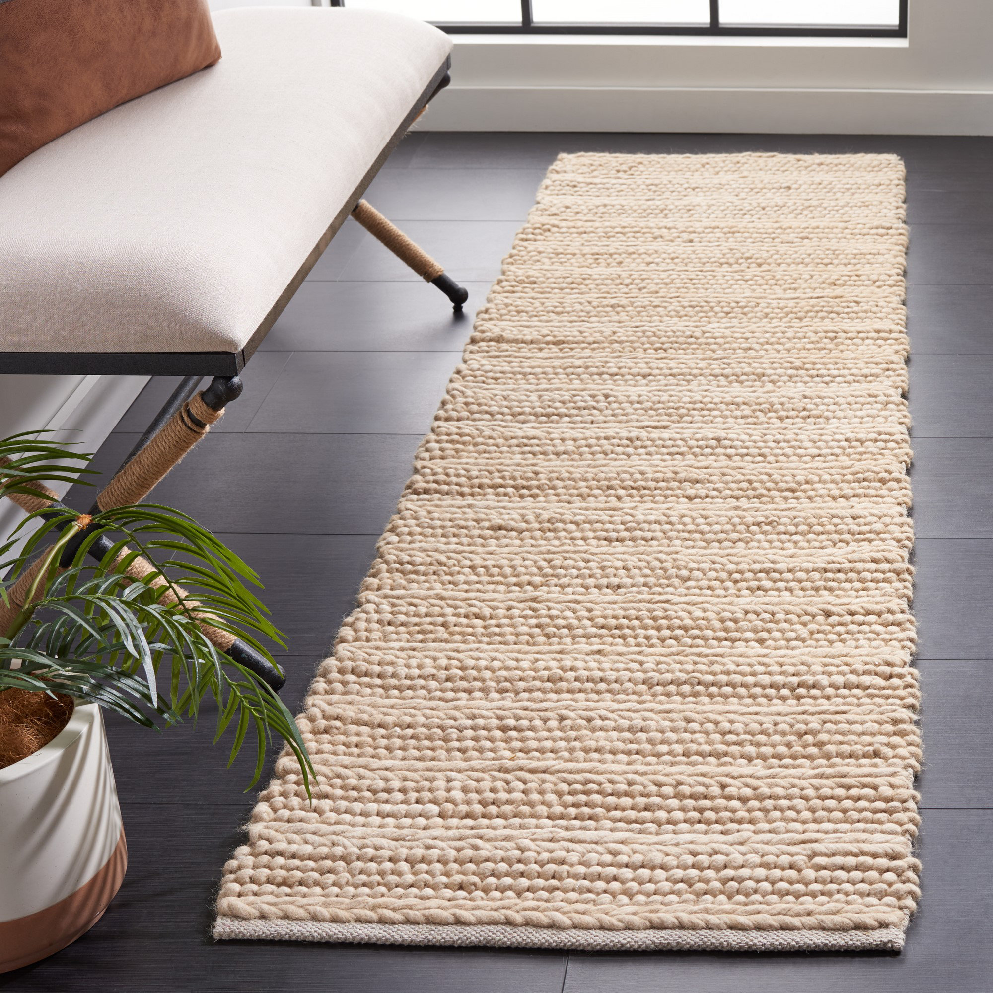 Wade Logan® Charvik Solid Color Machine Made Area Rug in Beige ...