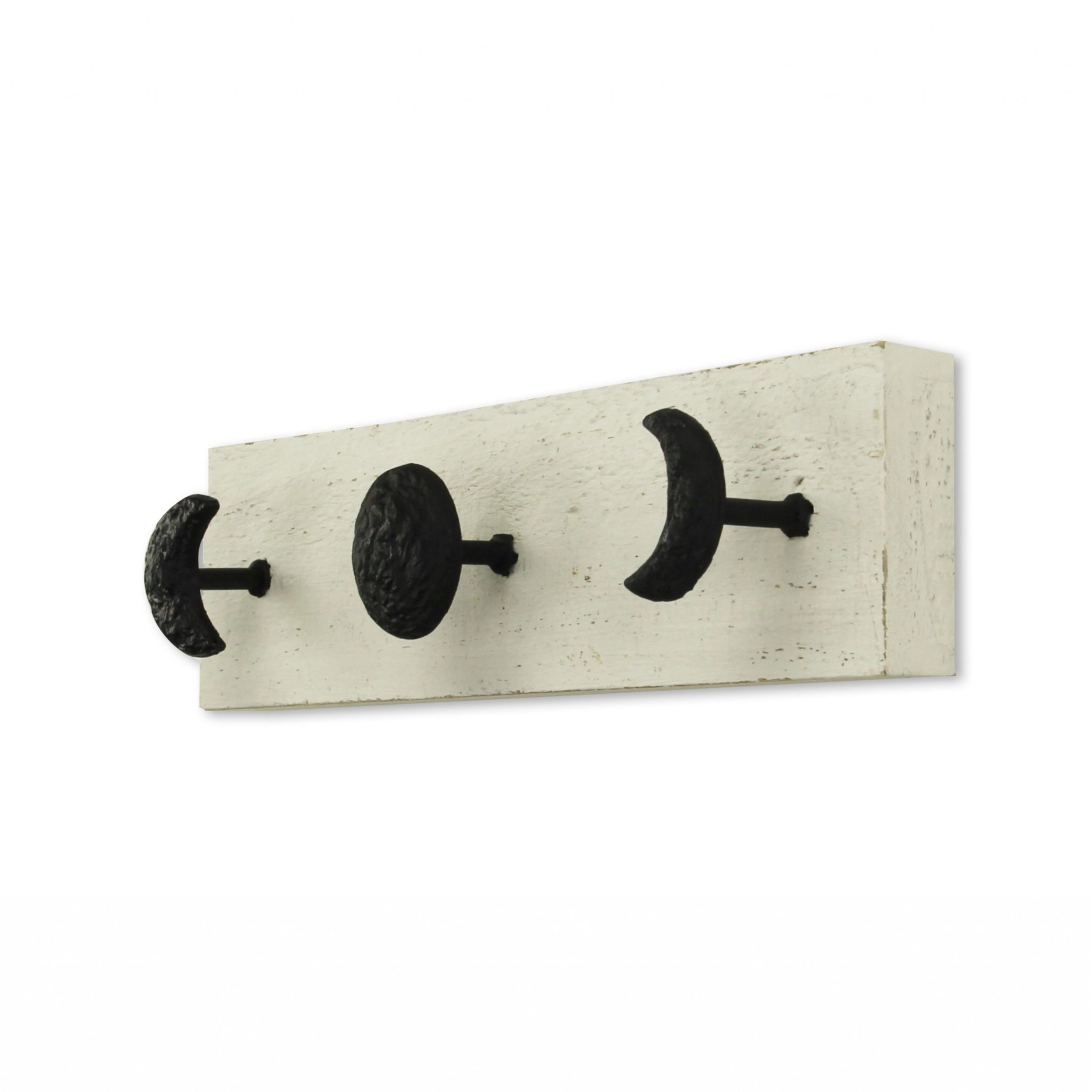 Latitude Run® Moorland 3 - Hook Wall Mounted Coat Rack in White | Wayfair