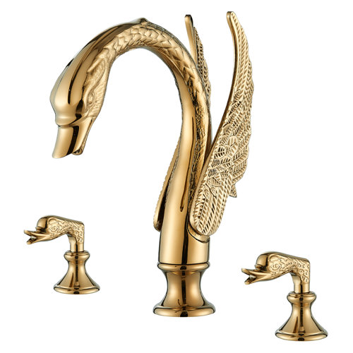 AlenArtWater Golden Bathroom Faucet-Luxury Swan Shape Sink Faucet 2 ...