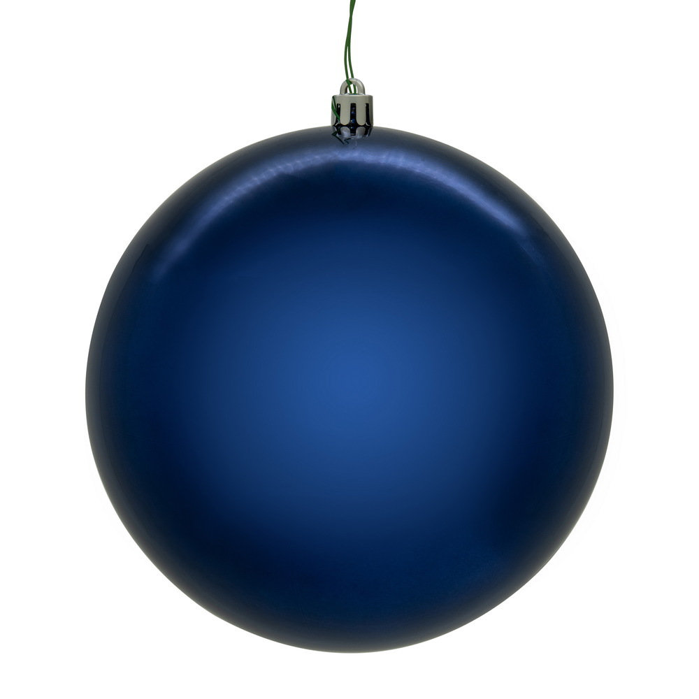 The Holiday Aisle® 6" Midnight Blue Shiny Seamless Ball UV Drilled ...