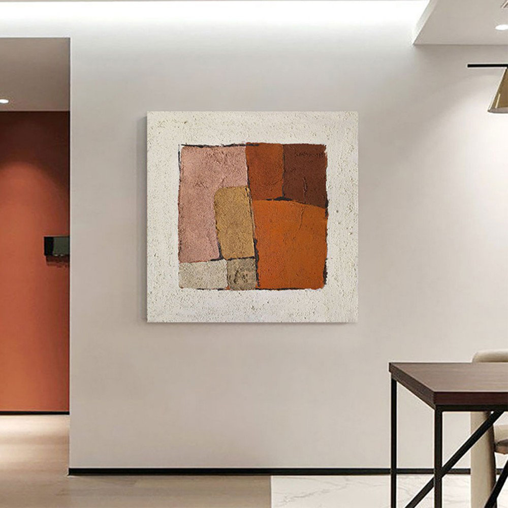 Organix Oasis Hand-painted oil painting with abstract color block ...