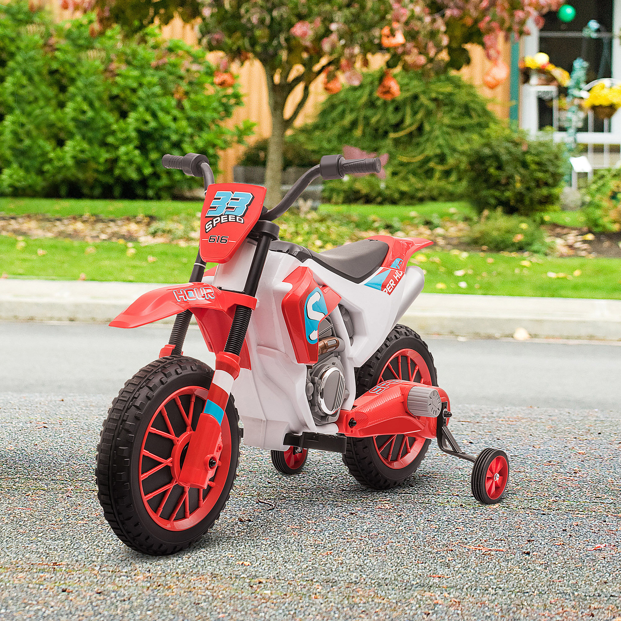 Aosom Kids Dirt Bike Battery-Powered Ride-On Electric Motorcycle With ...