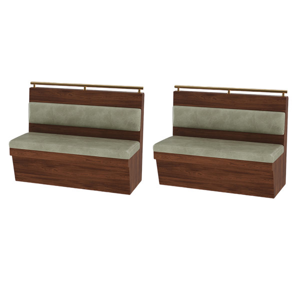 Visual card holder Retro Casual Restaurant Cafe Upholstered Bench Faux ...