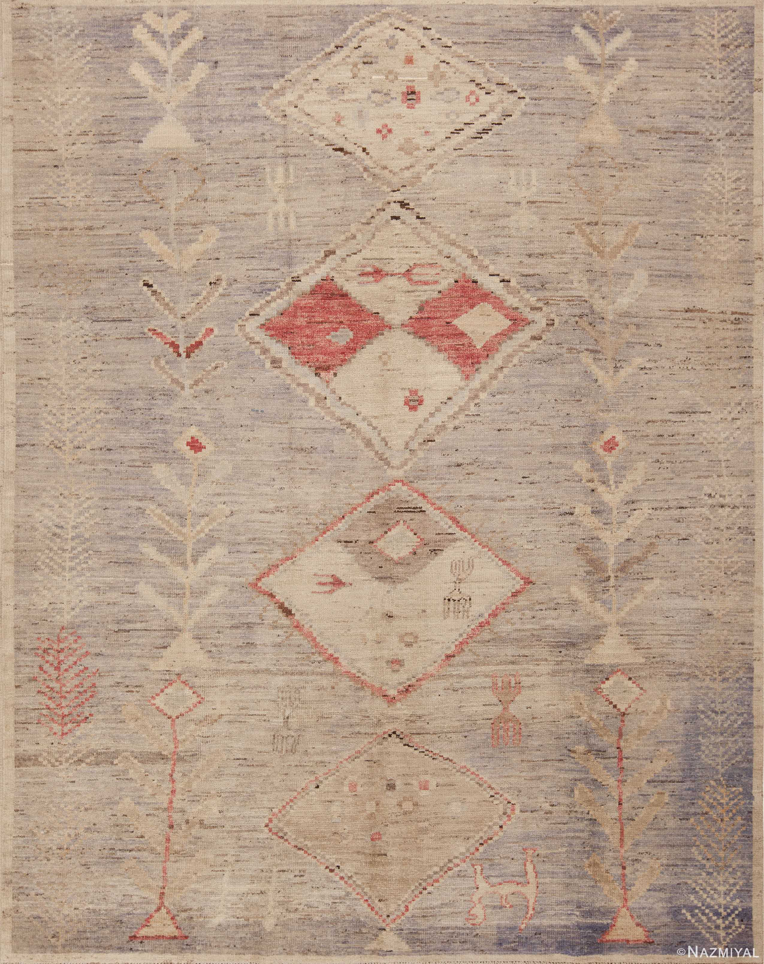 Nazmiyal Collection One-of-a-Kind Neutral Tribal Geometric Modern Room ...