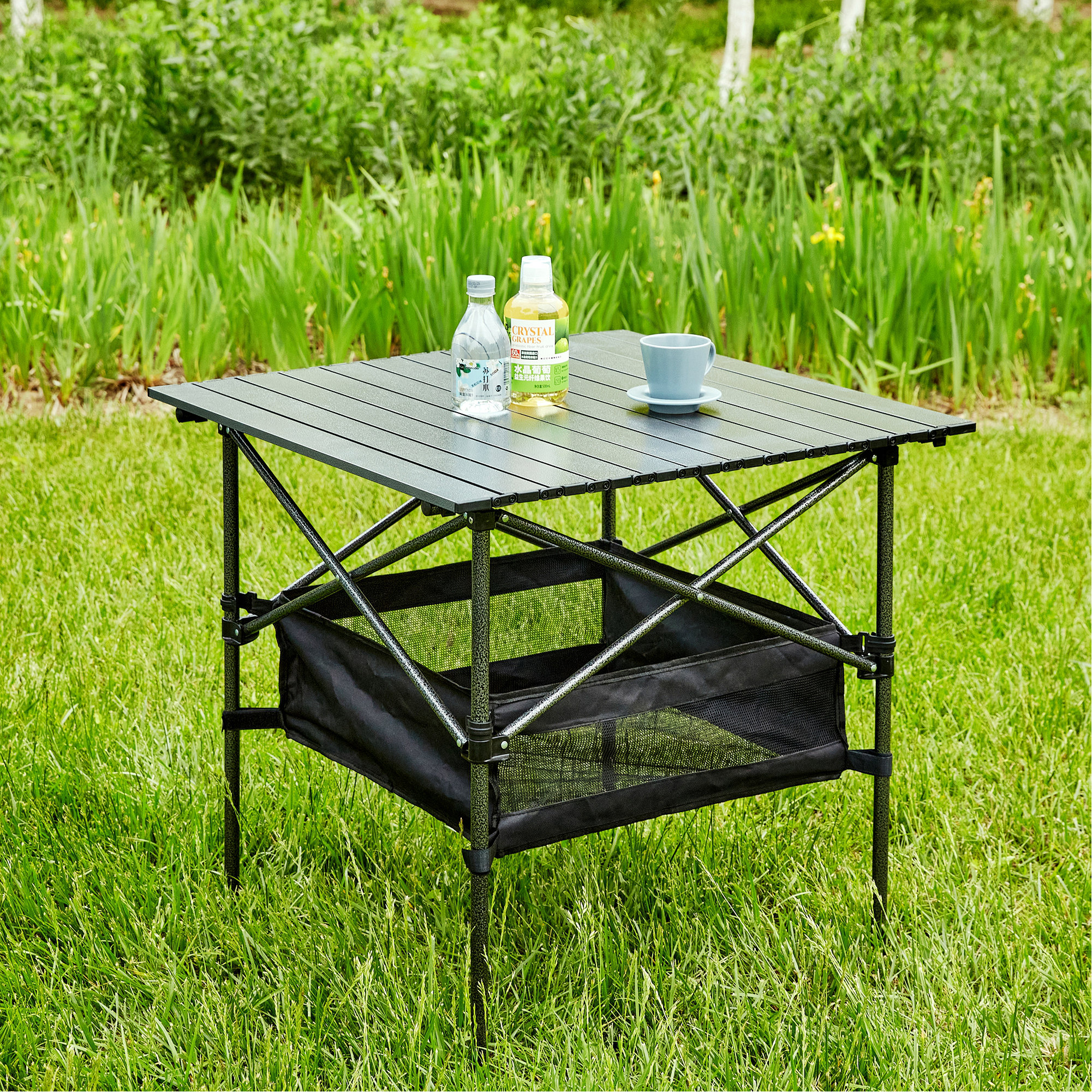 Ebern Designs Table pliante d'extérieur avec sac de transport, table ...