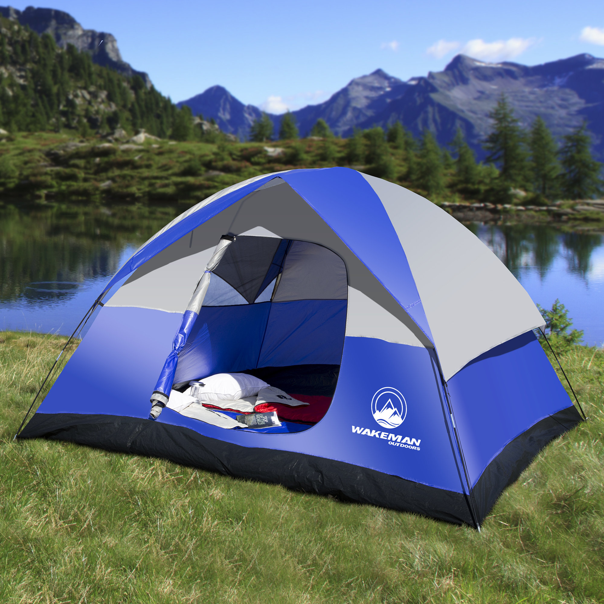 Wakeman Outdoors 6 Person Camping Tent - Water-Resistant Family Tent ...