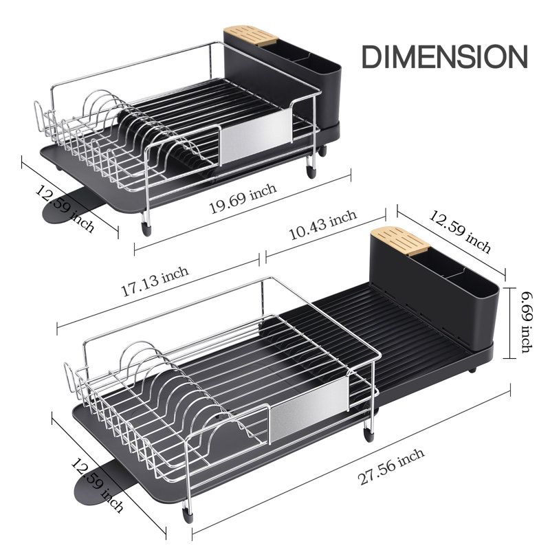 Crestone Expandable Stainless Steel Dish Rack,Large Capacity Dish ...