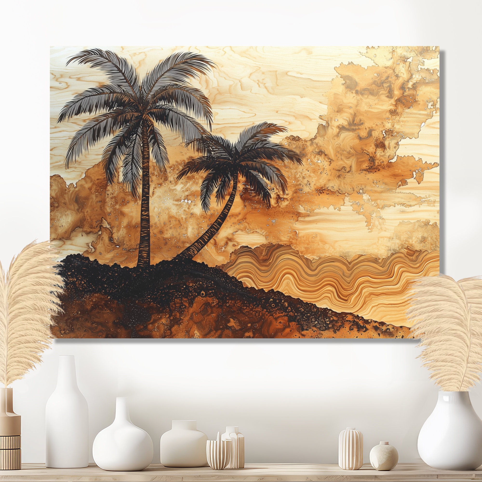 Millwood Pines Gerrianne Copper Plams Tree On Wood Landscape III ...