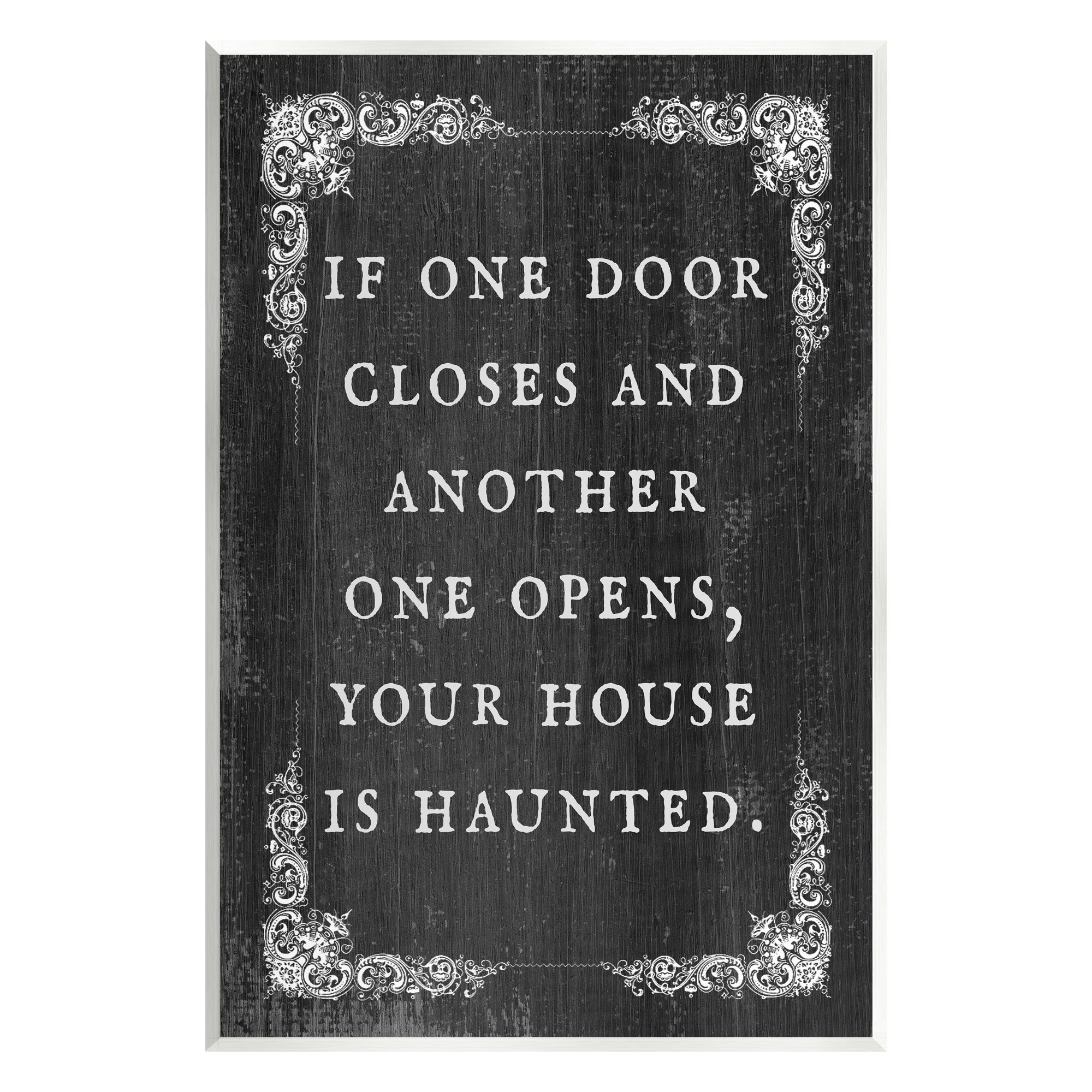 Stupell Industries Funny Haunted House Phrase Wall Plaque Art Design By ...