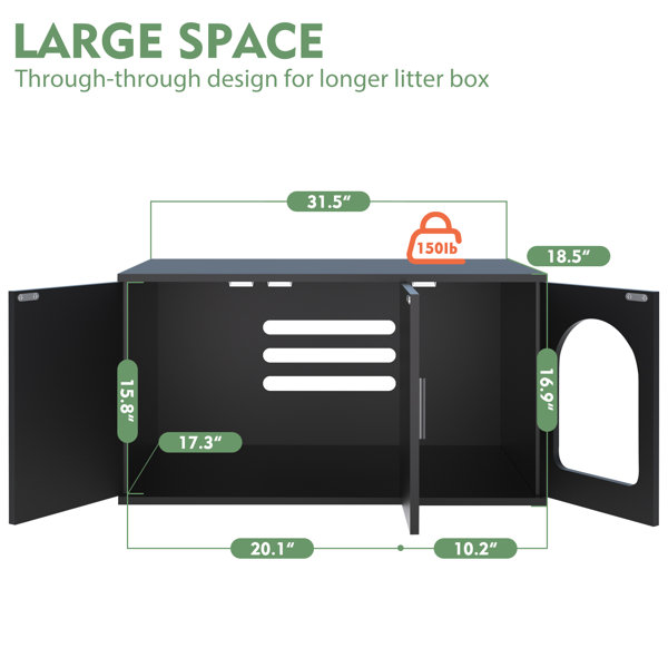 Tucker Murphy Pet™ Cat Litter Box Enclosure Furniture As End Side Table ...