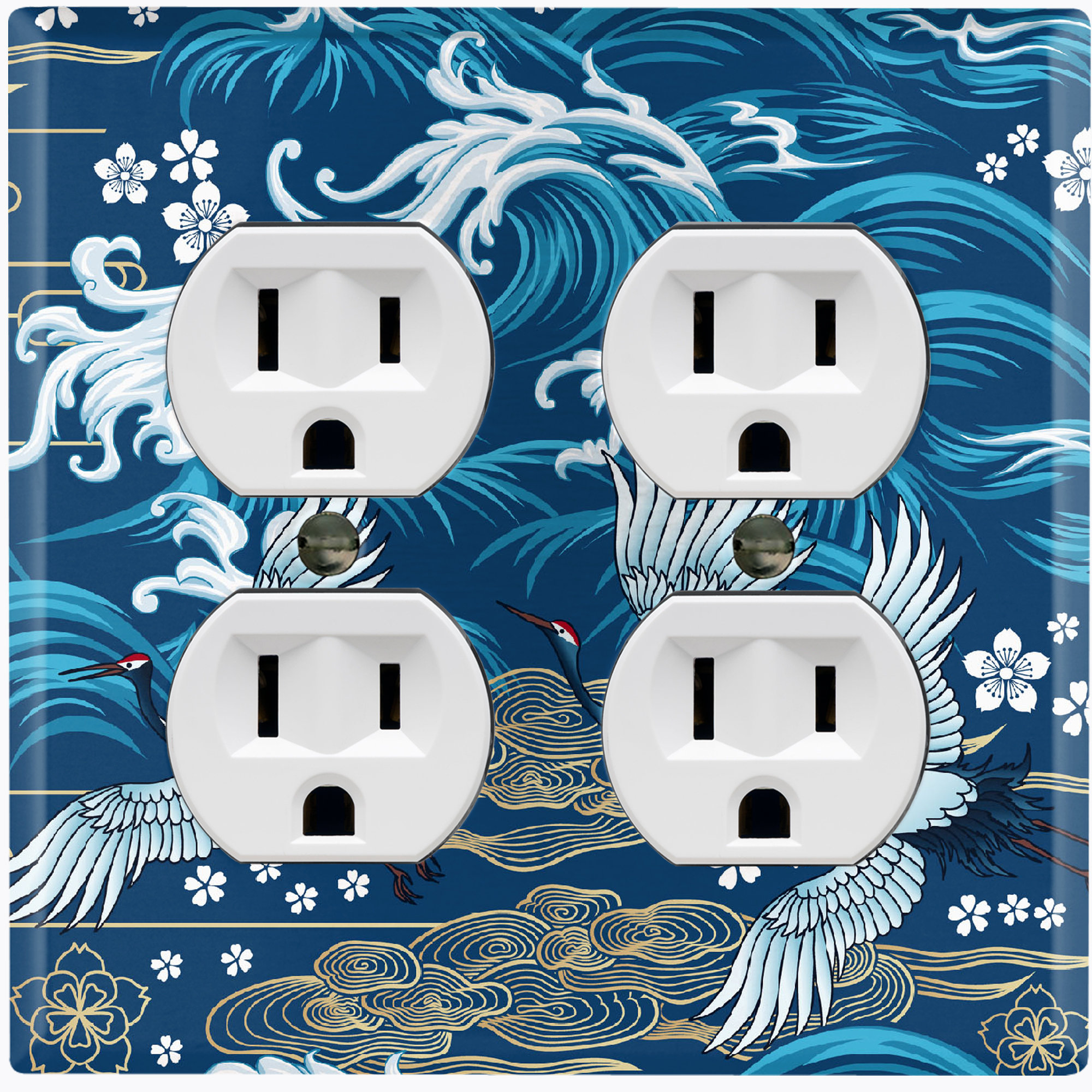 WorldAcc Metal Light Switch Plate Outlet Cover (Japanese Flying Crane ...