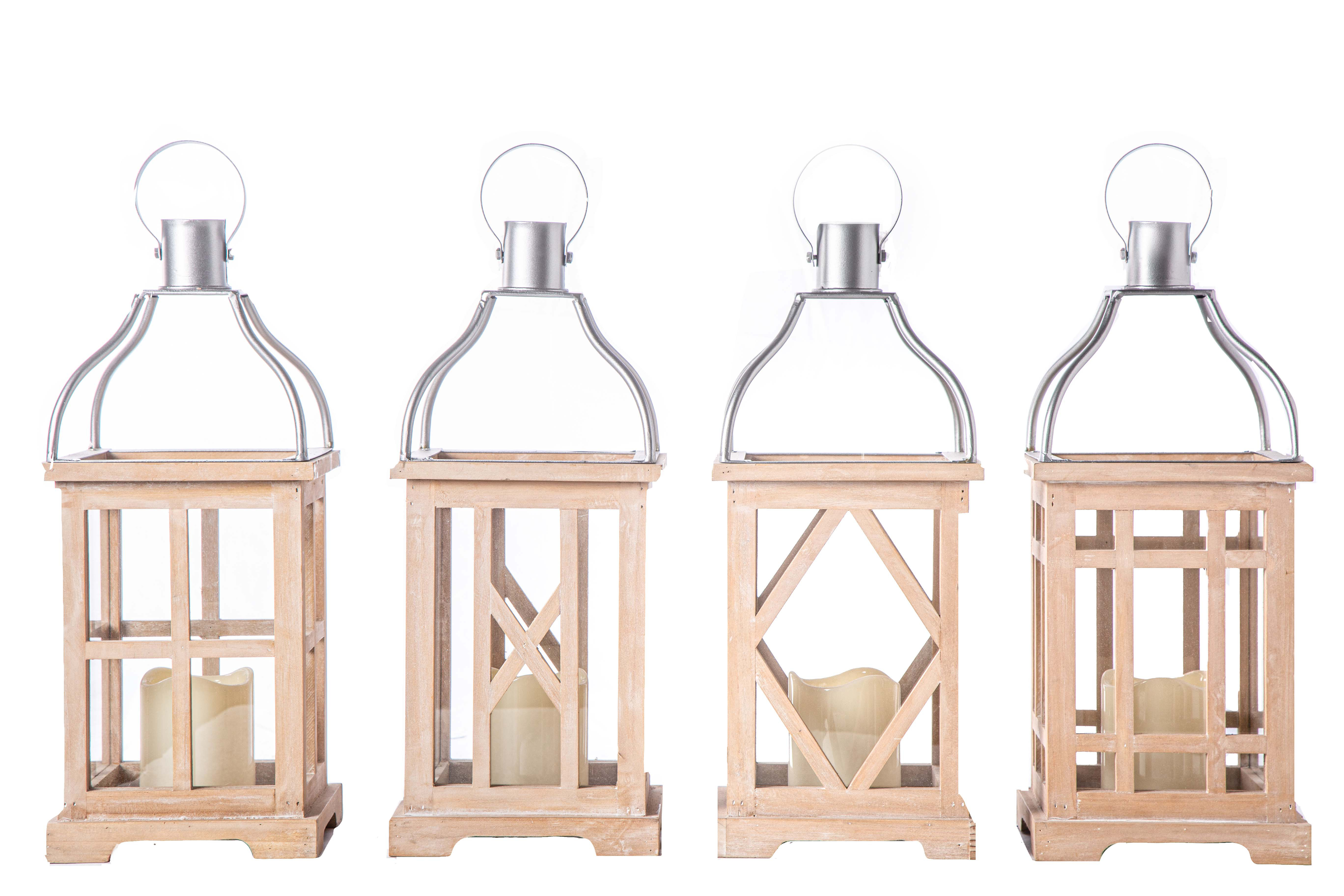 Urban Trends Wood Square Lantern Natural Finish Brown | Wayfair