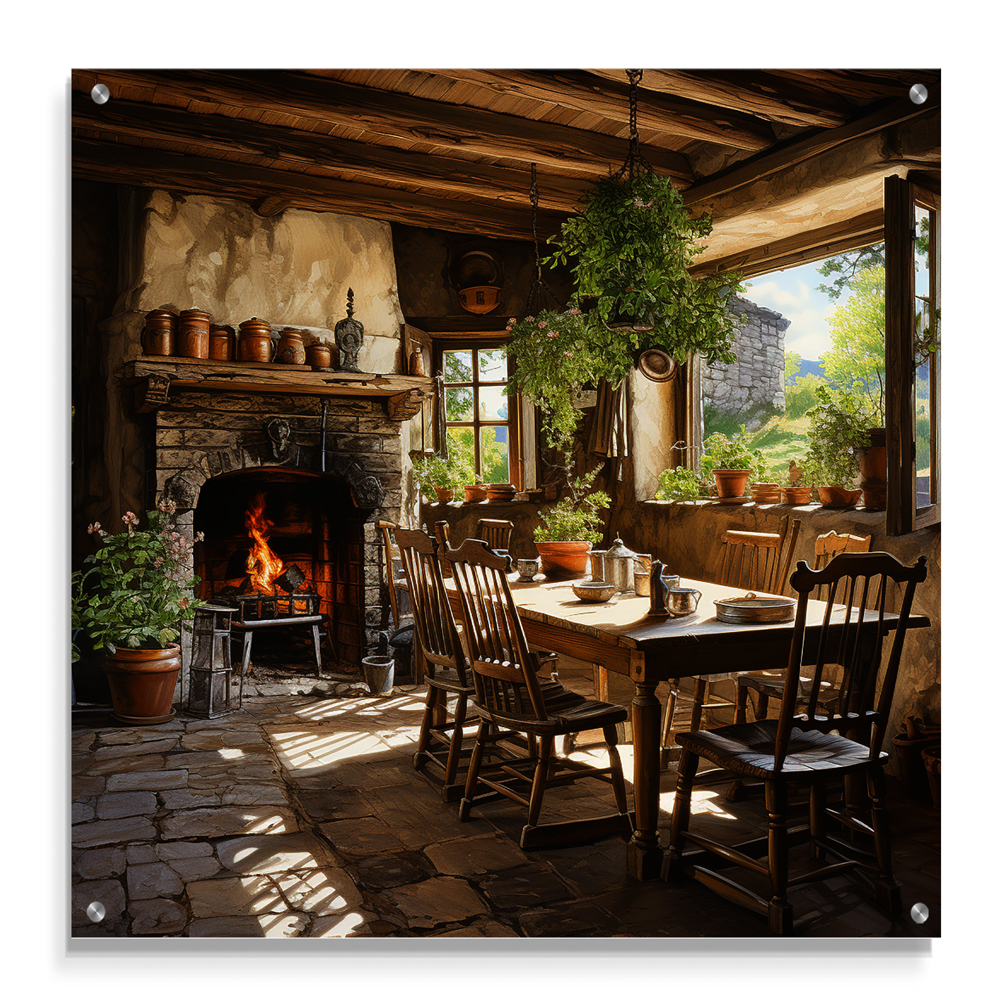 Winston Porter Farmhouse Family Dinner Pointillism - Farm Acrylic Wall ...
