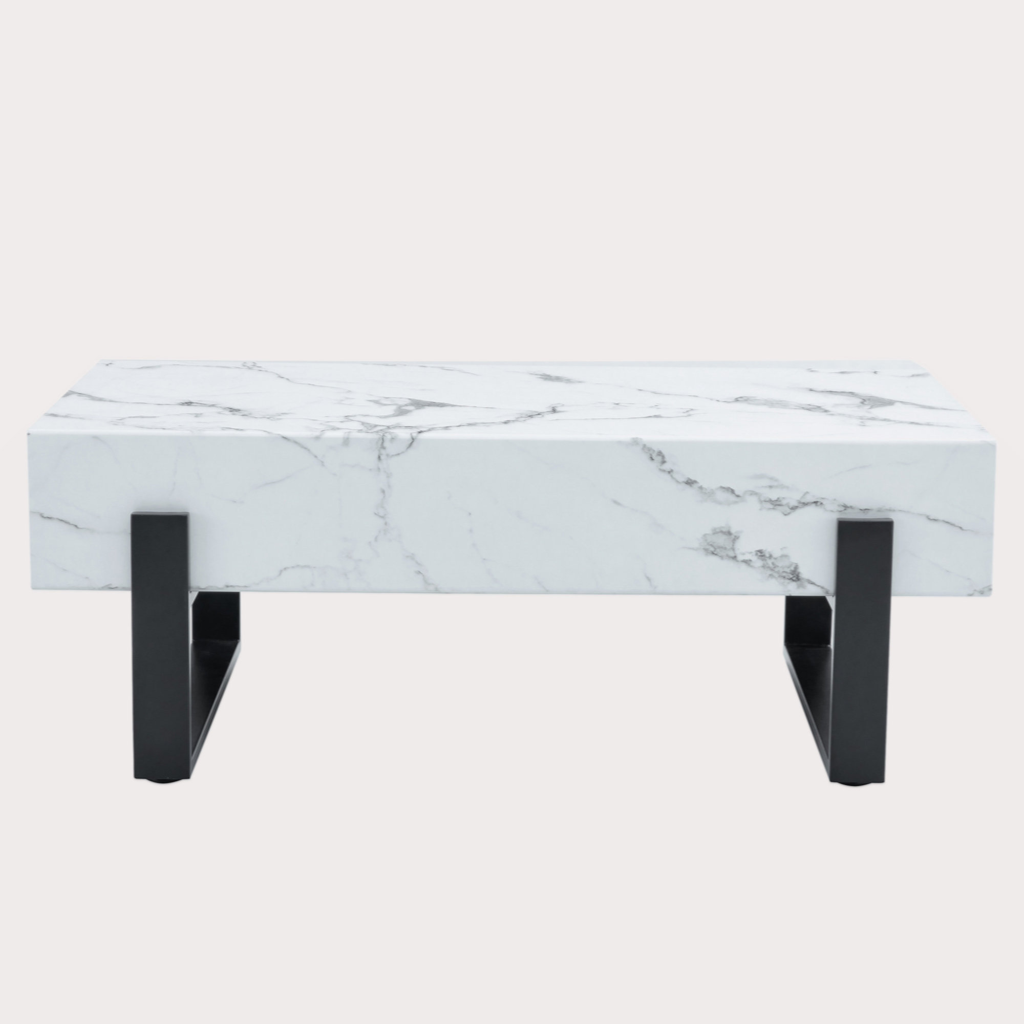 Wrought Studio™ 47.2"X23.6" White Marble Texture Sticker MDF Coffee ...