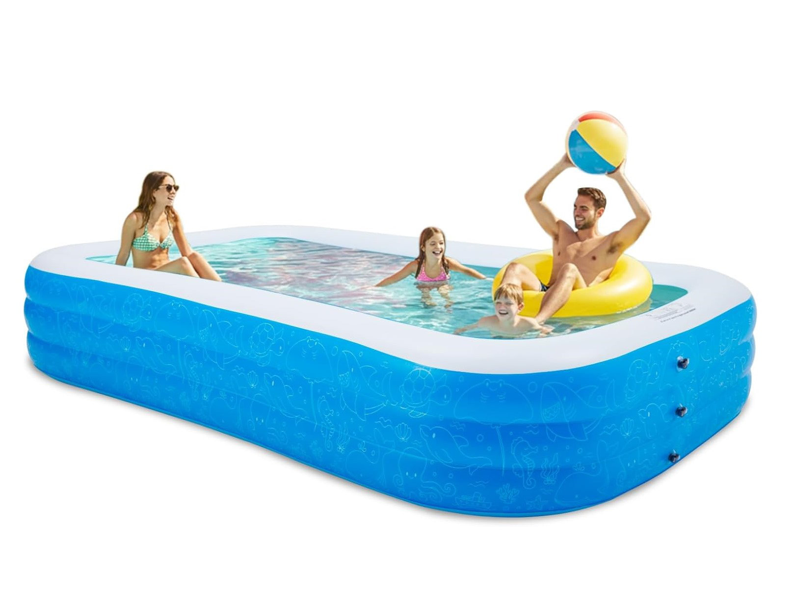 INVOTOT Inflatable Swim Pool, Family Swimming Pool, Durable PVC Blow-Up ...