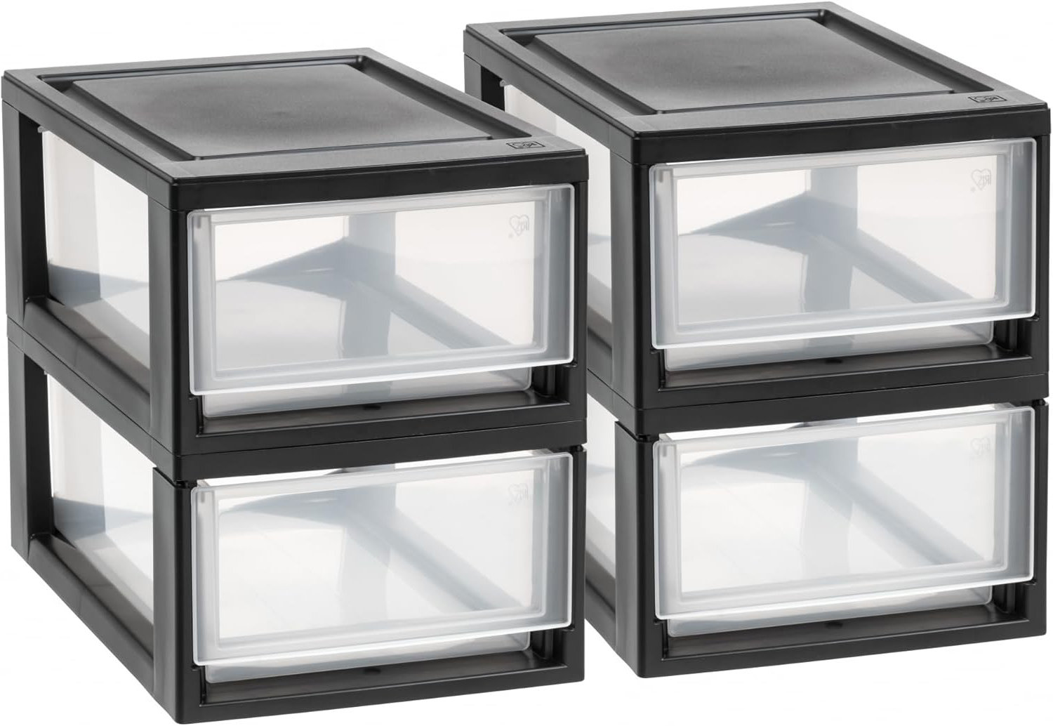 Brayden Studio® Plastic Drawer Storage Organizer Stacking Drawers, 4 ...