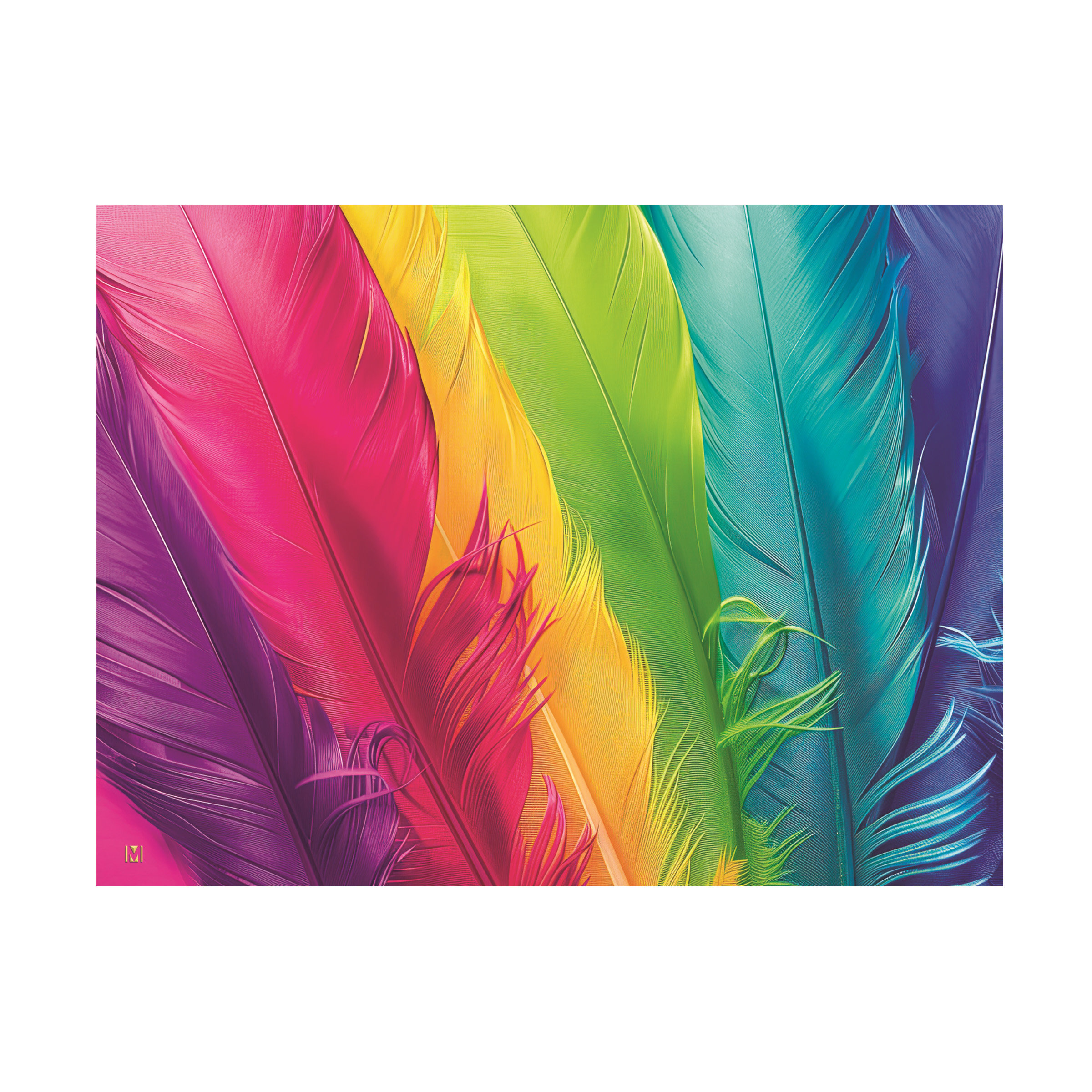 Winston Porter Michael David Ward Feather Rainbow Canvas Art | Wayfair