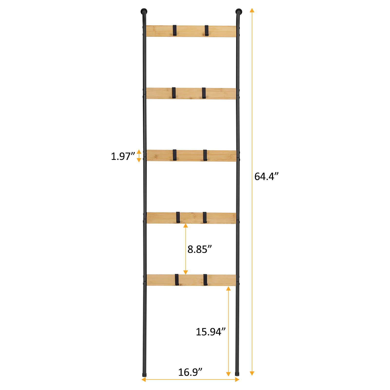 17 Stories Black Bamboo Staircase Shelf Bamboo Stair-Step Storage Rack ...